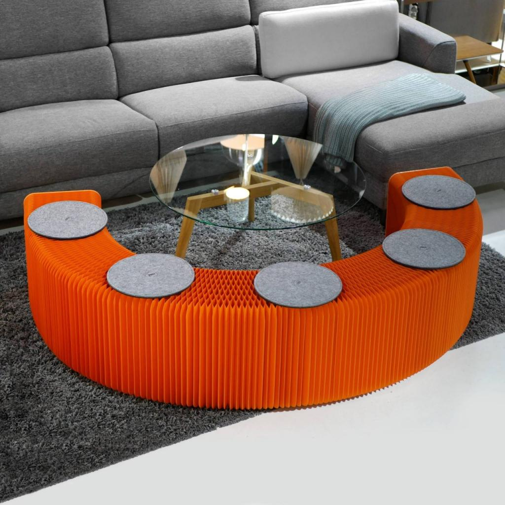 Banc extensible orange pour 6 personnes | Sevellia