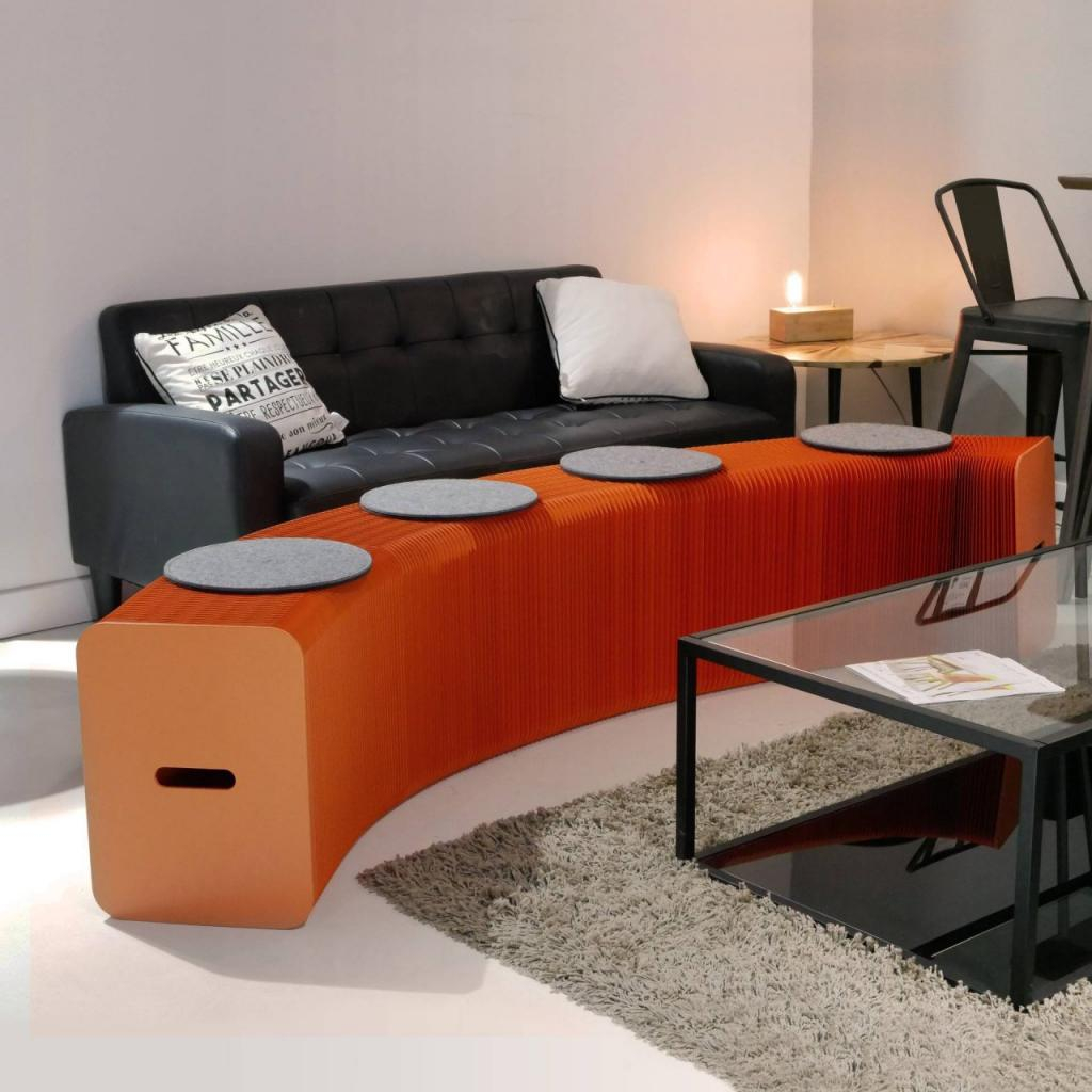 Banc extensible orange pour 6 personnes | Sevellia