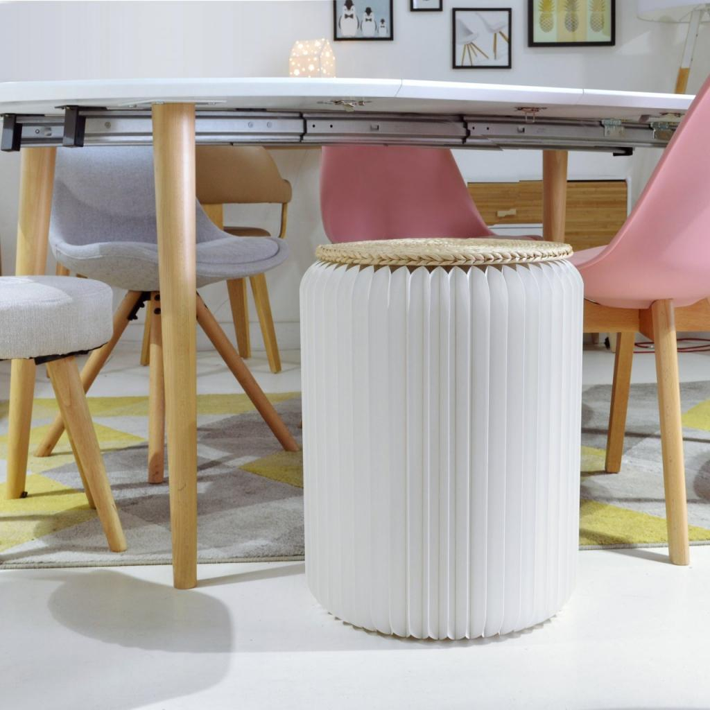 Tabouret pliable 50 cm blanc | Sevellia