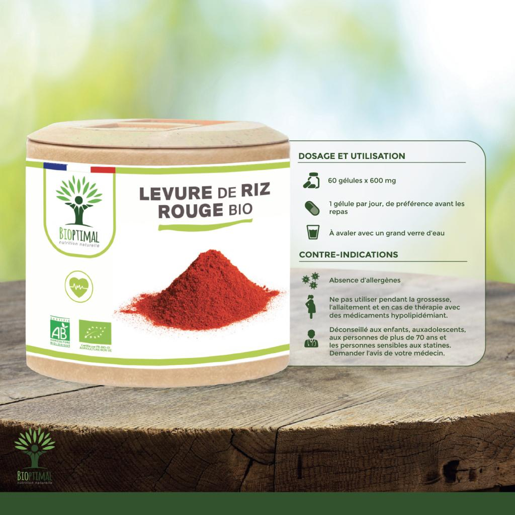 Levure de riz rouge bio - Monacoline K - Complément alimentaire ...