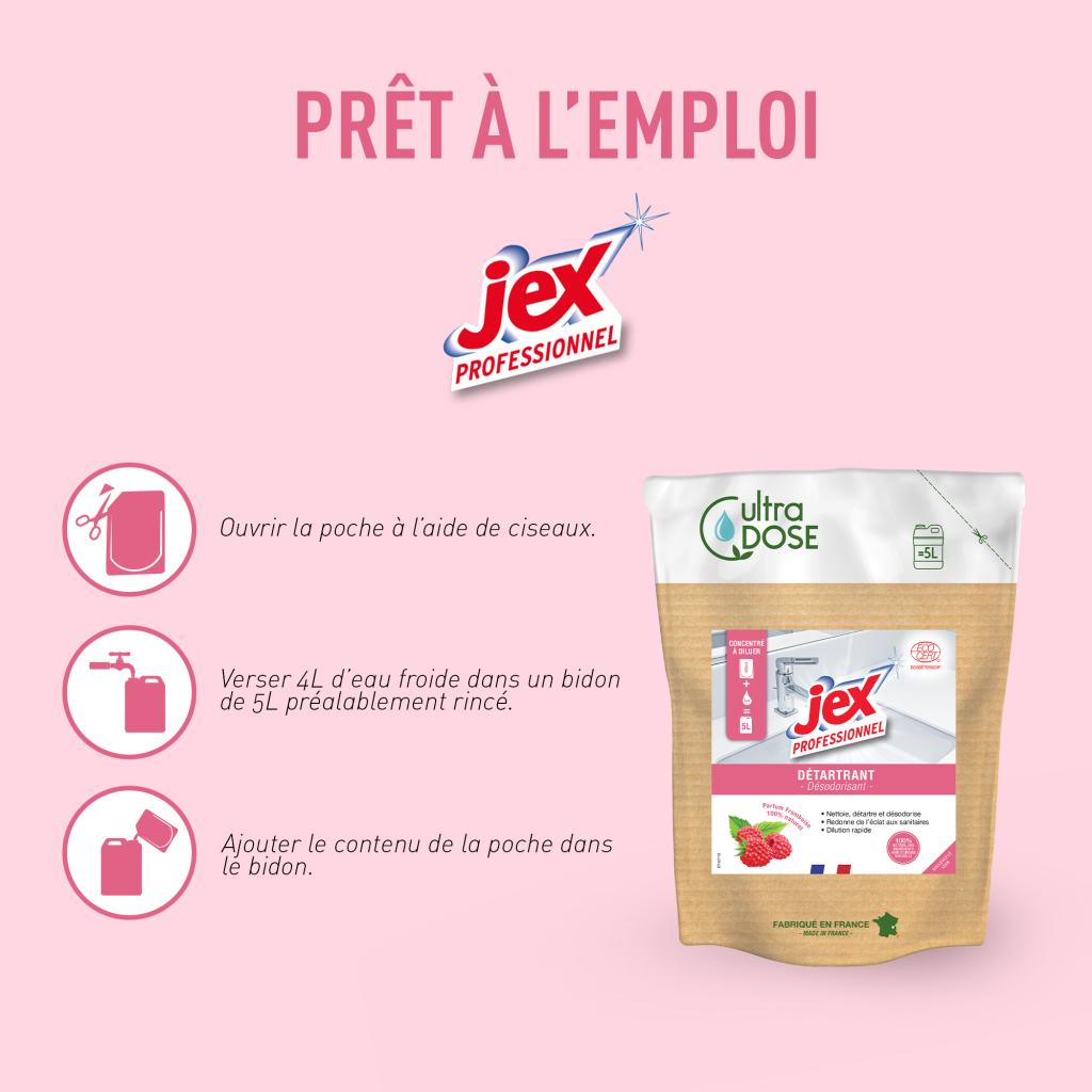 JEX Professionnel - Ultra dose anti calcaire - Nettoie, Détartre, Parfume - Parfum framboise ...