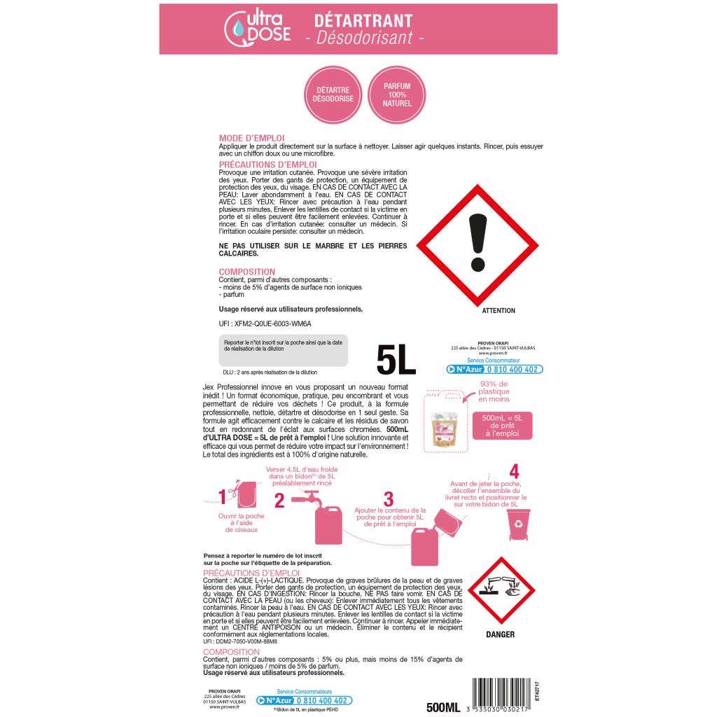 JEX Professionnel - Ultra dose anti calcaire - Nettoie, Détartre, Parfume - Parfum framboise ...