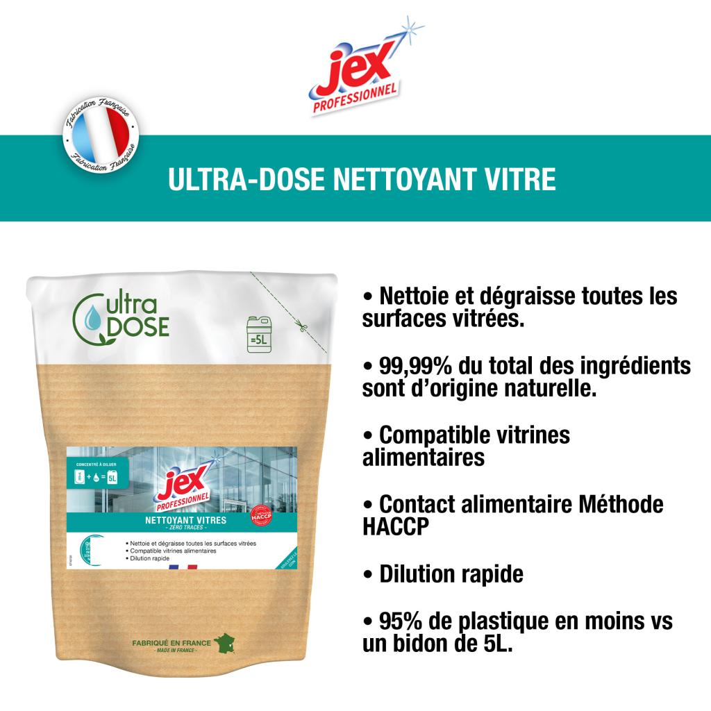 Jex Professionnel- Ultra dose nettoyant vitres -Nettoie et dégraisse -99,99% naturelle -Format ...